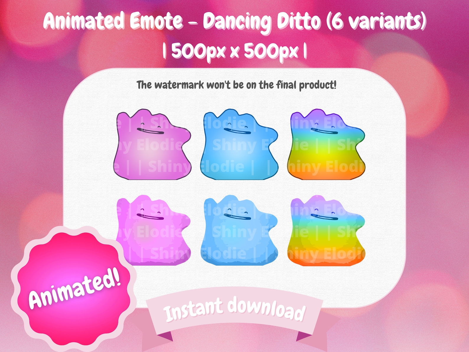 Twitch Animated Emote - Dancing Ditto | Rainbow | Pokemon | Dance ...