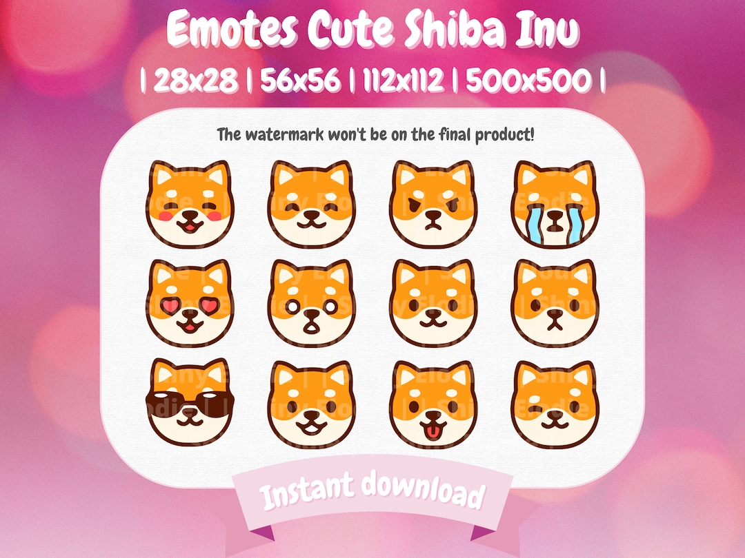 Shiba Inu Dog Twitch Emotes | Cute | Chibi | Kawaii | Gaming ...
