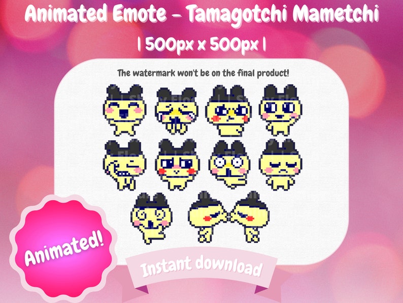 Twitch Animated Emote - Mametchi | Tamagotchi | Streaming | Discord ...