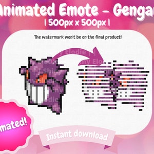 Twitch Animated Emote - Pixel Gengar | Pokemon | Streaming | Discord ...