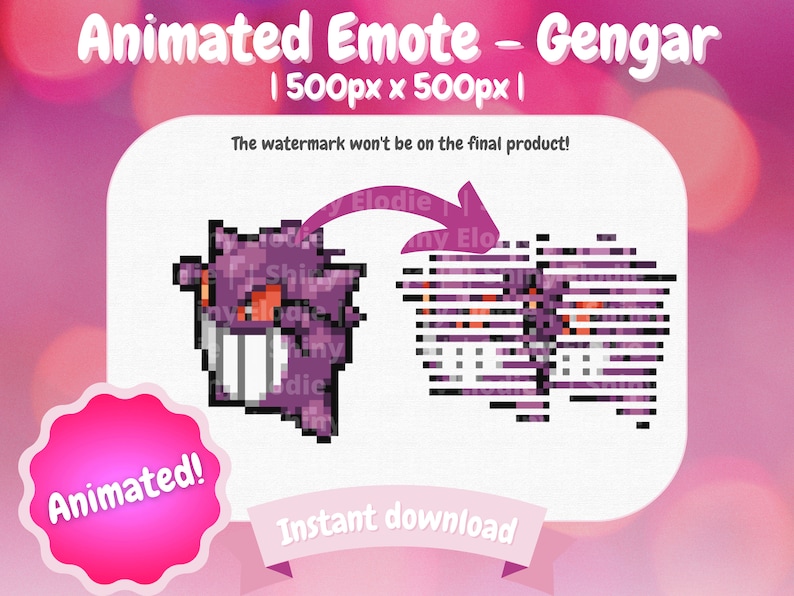 Twitch Animated Emote - Pixel Gengar | Pokemon | Streaming | Discord ...