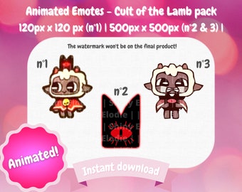 Cult of the Lamb Emotes - Twitch | Discord Emotes Pack (3) || Cute ...