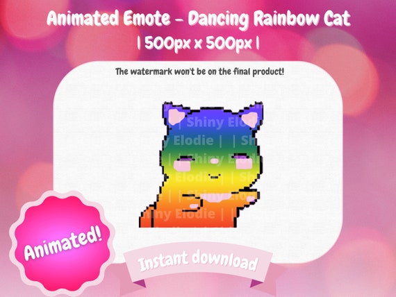 Twitch Animated Emote Cute Rainbow Rave Dancing Cat - Etsy