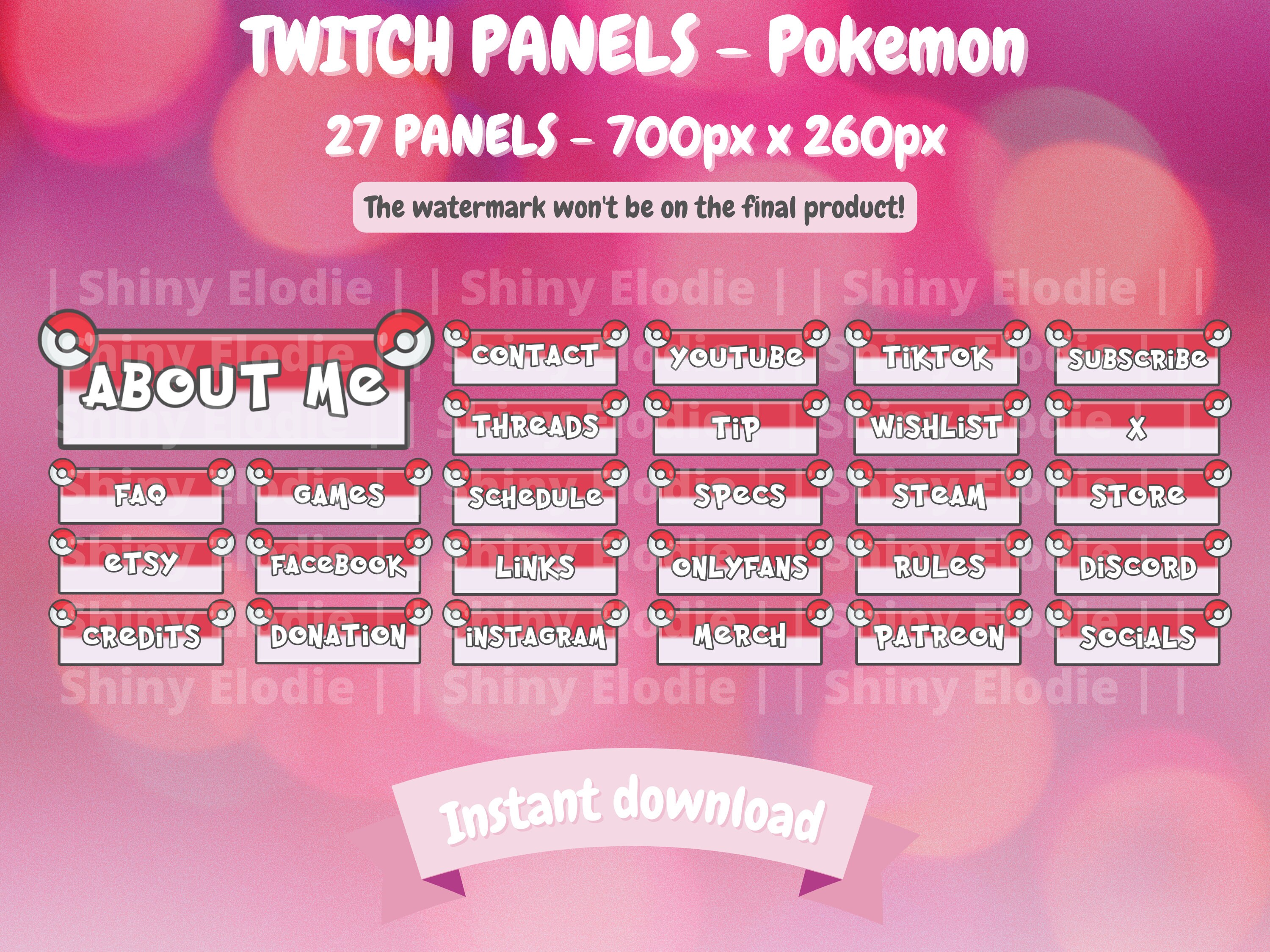 Twitch Panels - Pokemon | Twitch Panels Set | Twitch Panels Bundle ...