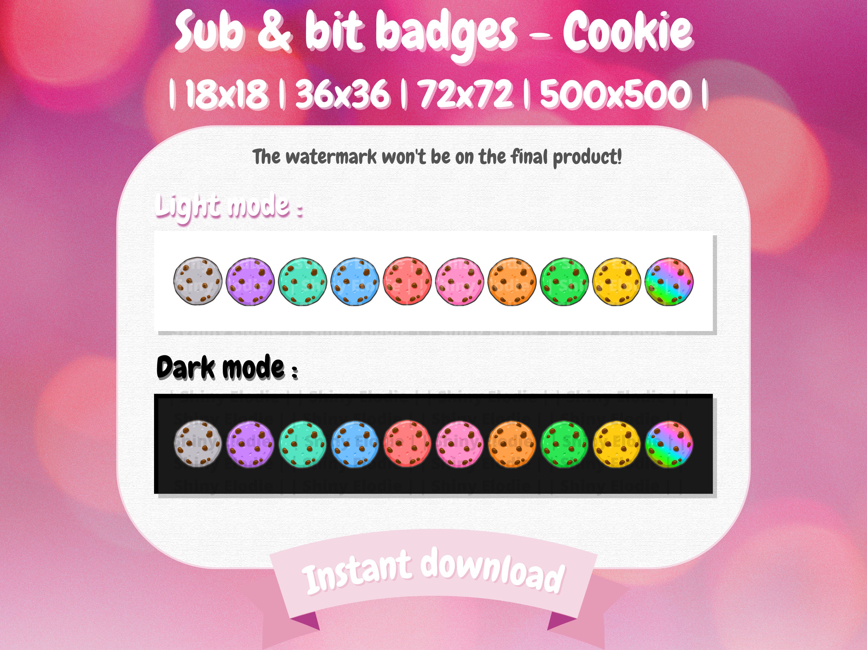 10 Twitch Sub and Bit Badges - Cookie | Twitch Badges | Twitch Bits ...