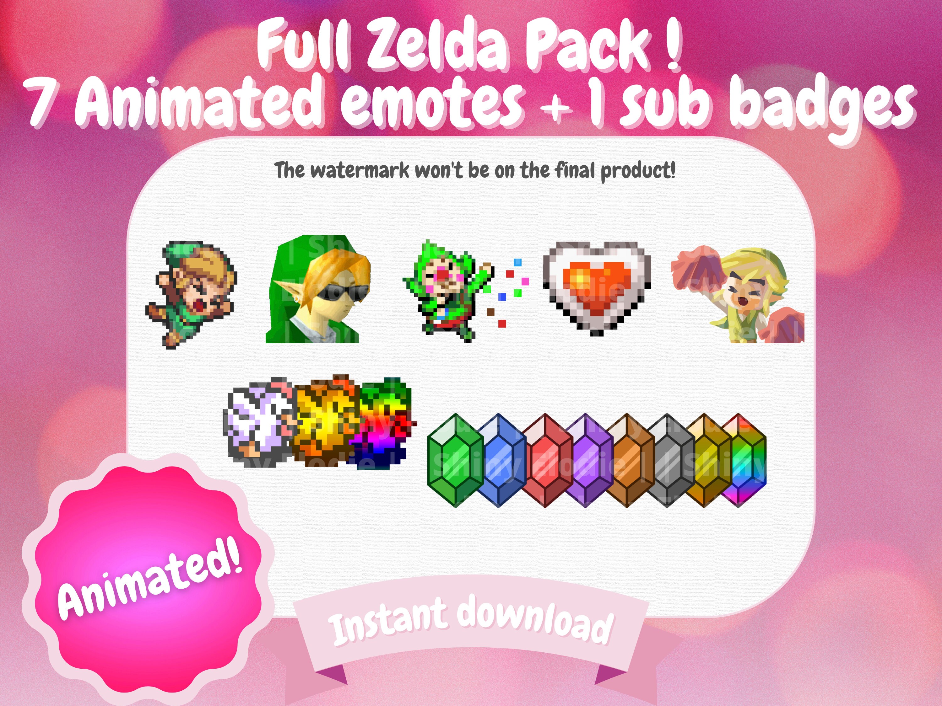 Full Zelda Pack - 7 Animated Emotes and 1 Sub Badges - Twitch - BOTW ...
