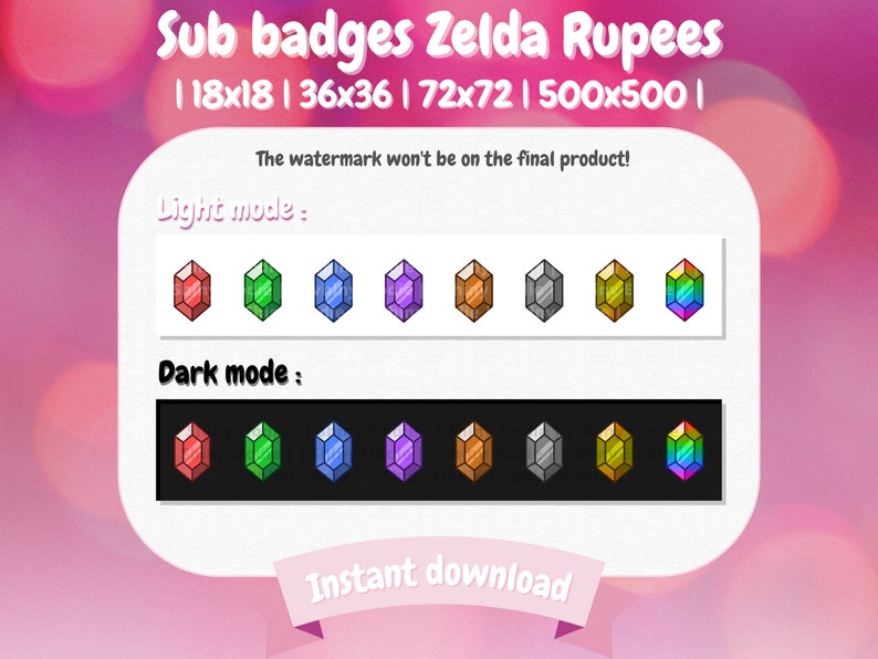 8 Twitch Sub Badges - Zelda Rupees Pack - Etsy