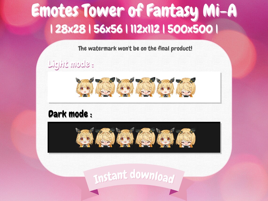 Mi-a Twitch Emotes | Tower of Fantasy | Mia | Kawaii | Gaming ...