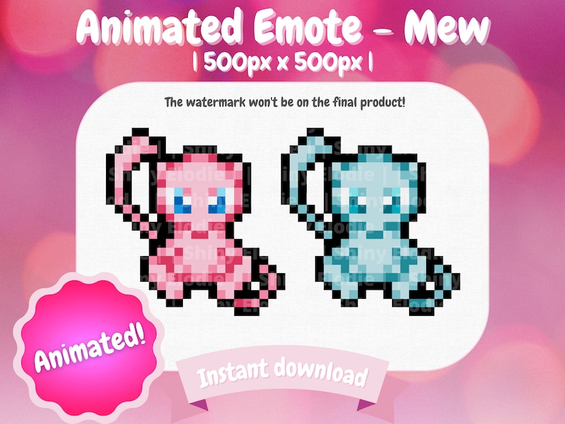 Twitch Animated Emote - Pixel Mew | Pokemon | Dance | Streaming ...