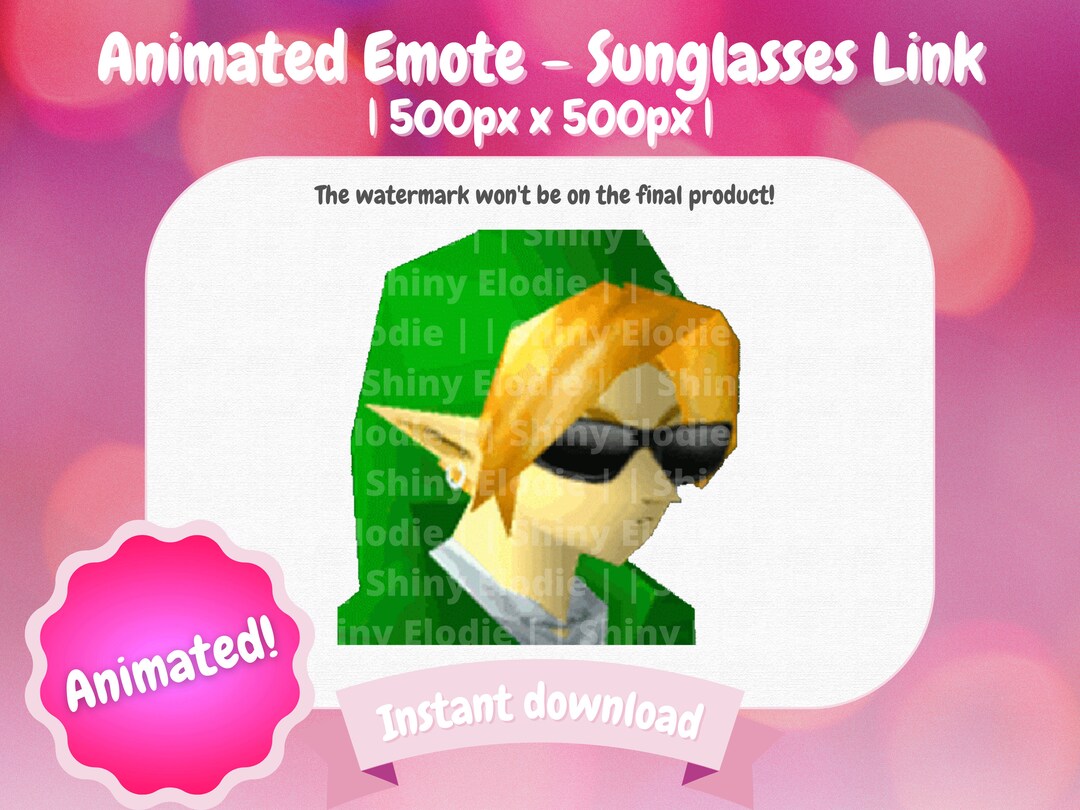 Twitch Animated Emote - Sunglasses Link - Cool Link - Zelda - Etsy
