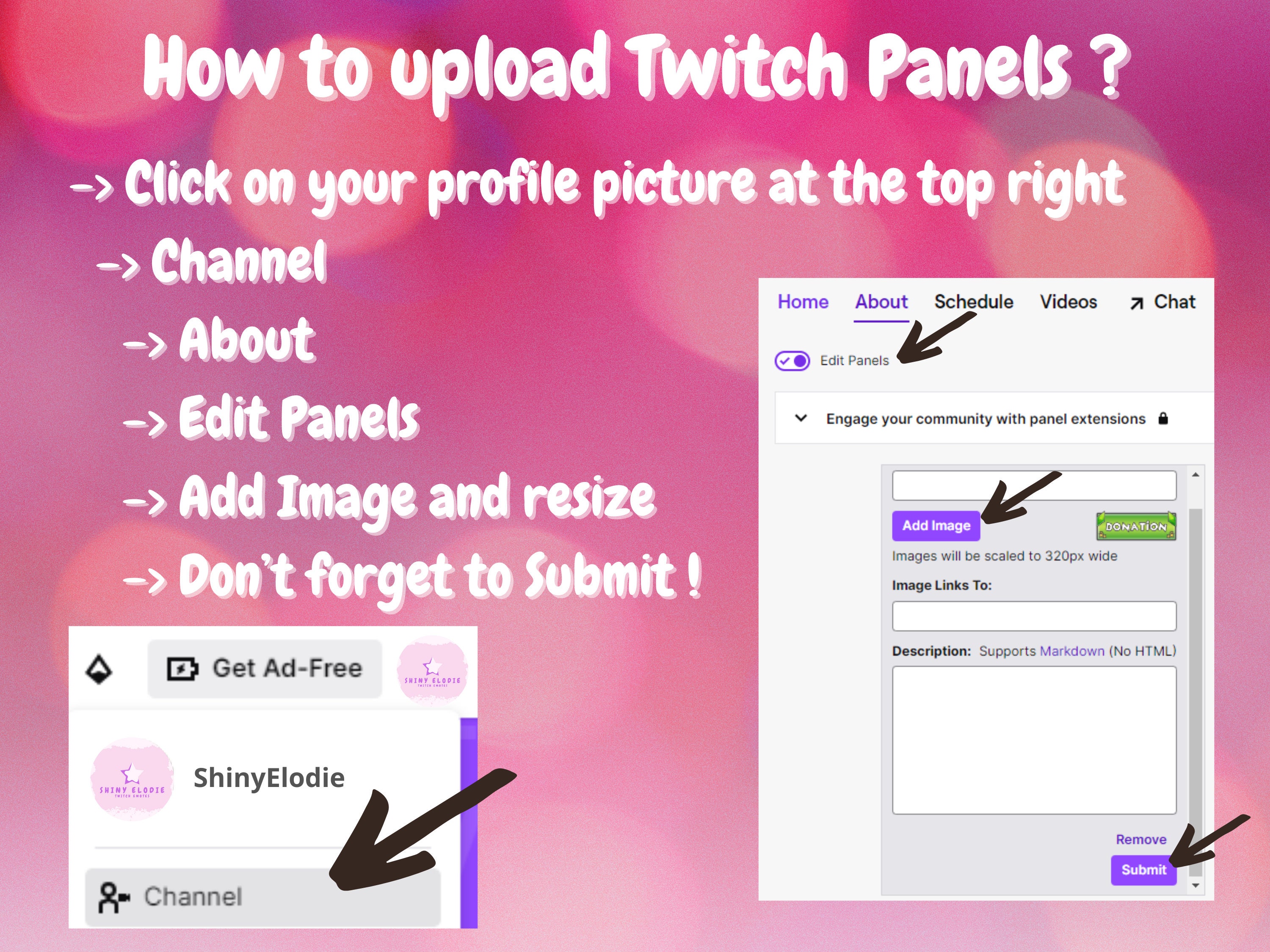 Twitch Panels Goth Bat Twitch Panels Set Twitch Panels Bundle Panels ...