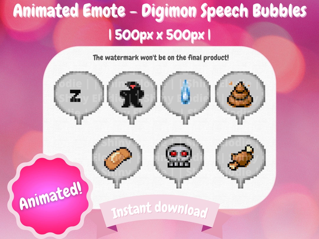 Twitch Animated Emote - Digimon Speech Bubbles | Emojis | Streaming ...