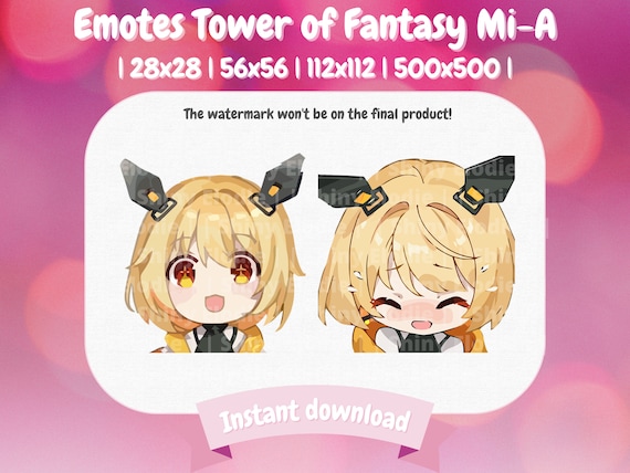 Mi-a Twitch Emotes Tower of Fantasy Mia Kawaii Gaming - Etsy