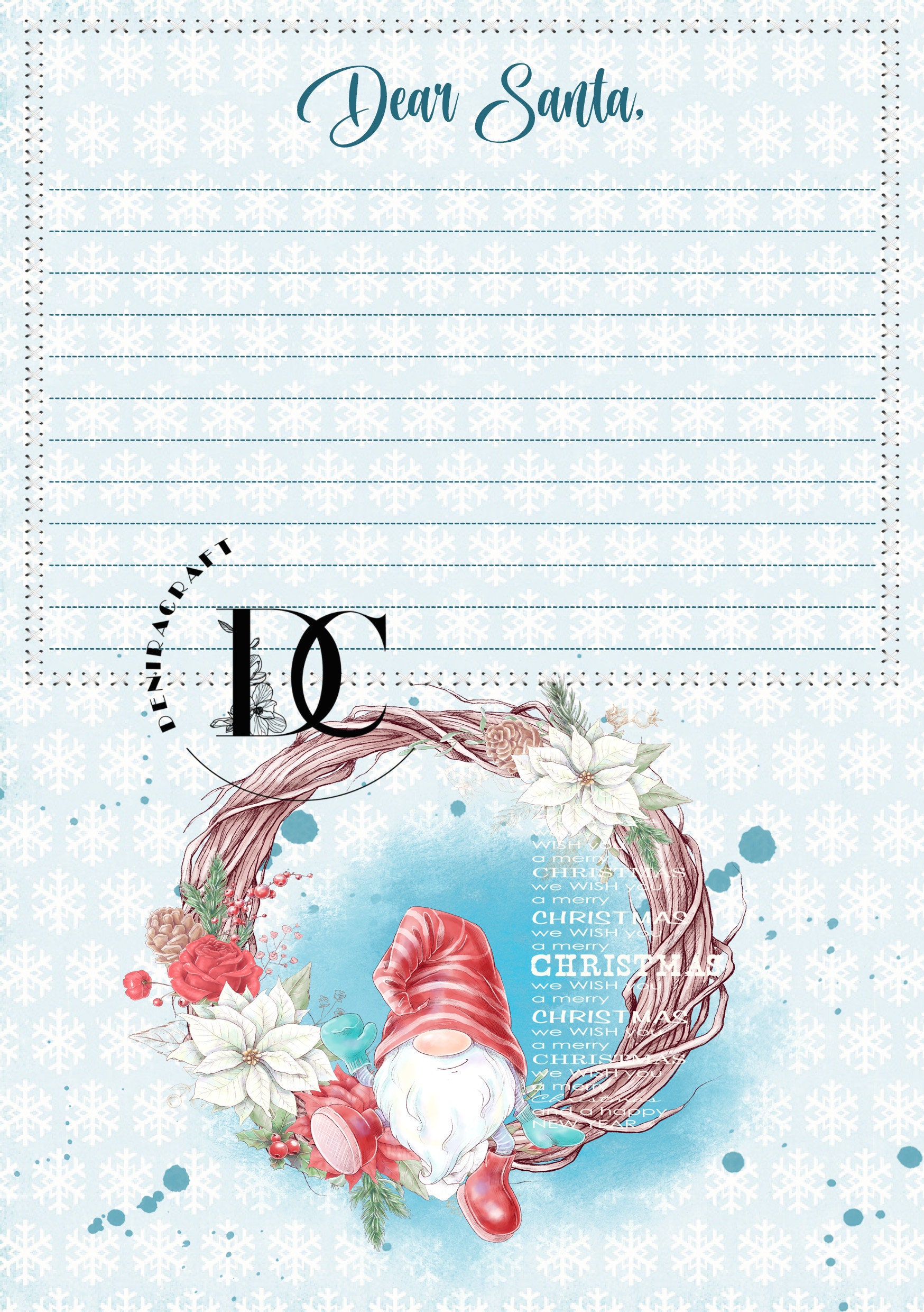 Letter to Santa Printable, Christmas Letter, Dear Santa Letter ...