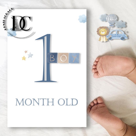 Baby Monthly Milestone Card Printable Baby Month Card - Etsy