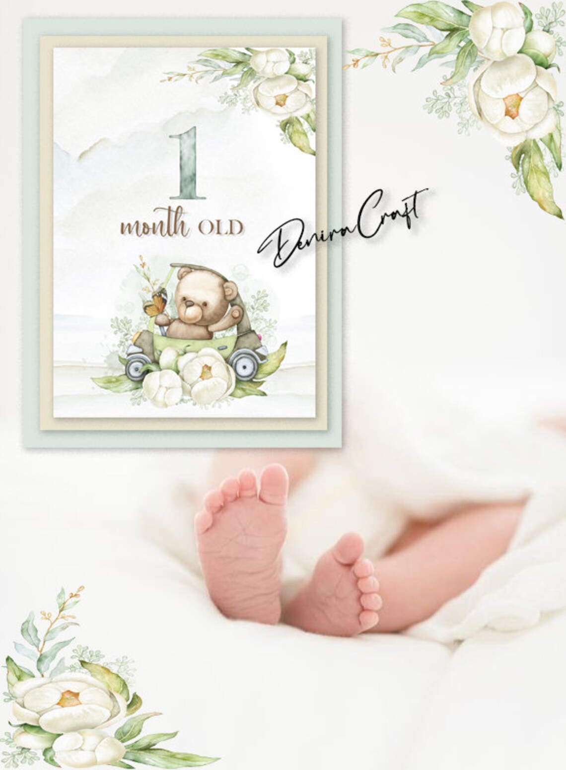 Baby Monthly Milestone Card Printable Baby Month Card - Etsy
