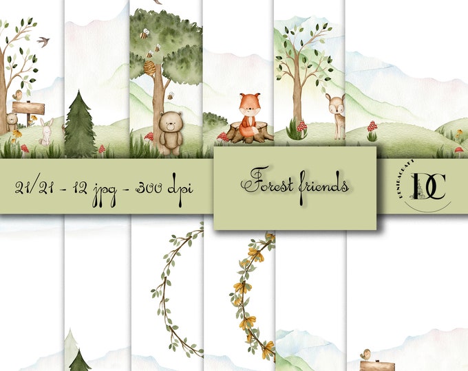 Digital Paper, Nursery Background, Baby Album Printable Page, Printable ...