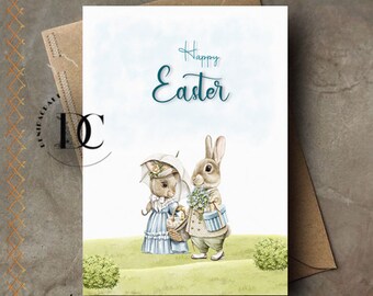 Printable Happy Easter Digital Card, Digital Easter Card, Digital ...