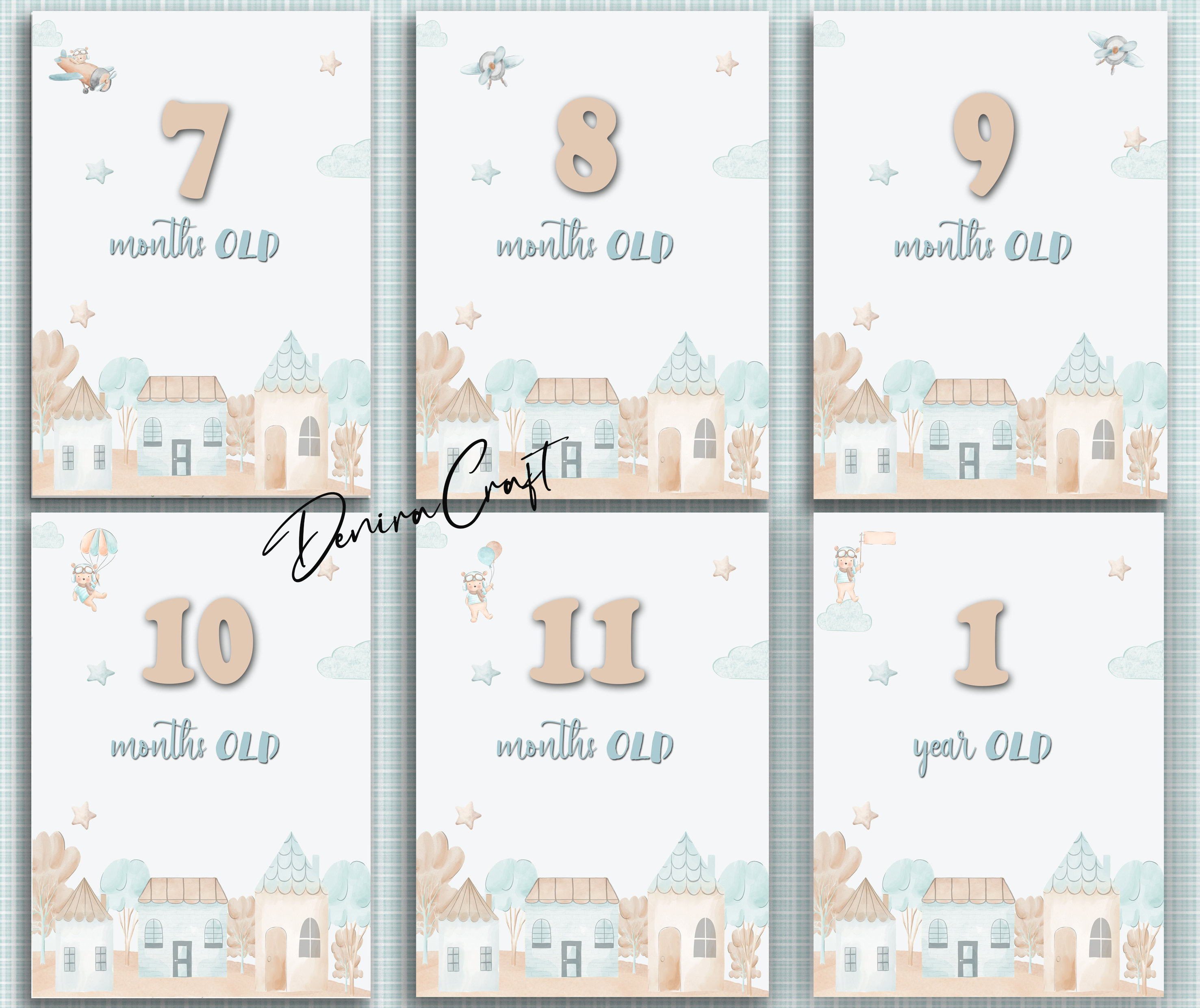 Baby Monthly Milestone Card Printable Baby Month Card - Etsy