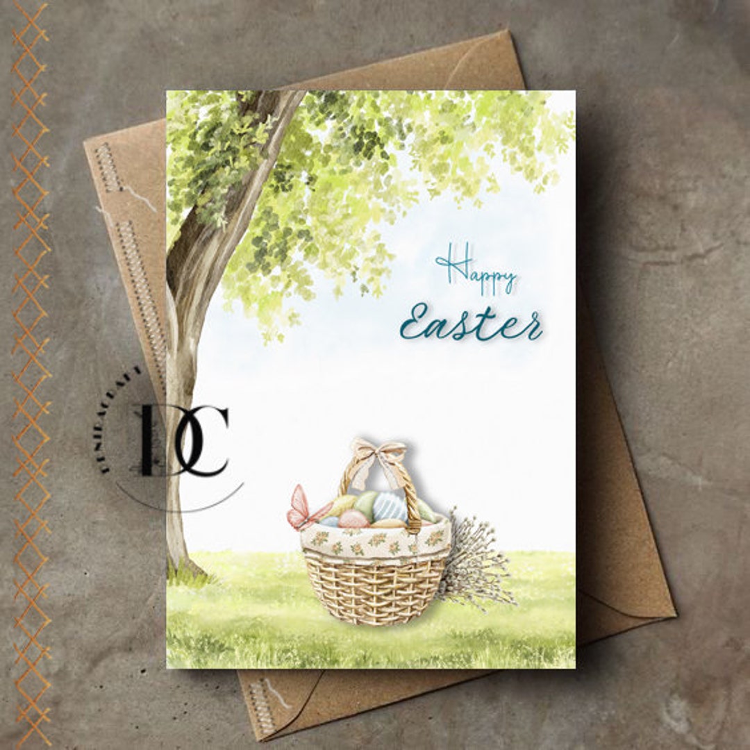 Printable Happy Easter Digital Card, Digital Easter Card, Digital ...