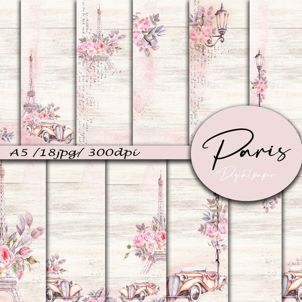 Digital Paper Paris - Etsy