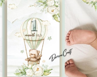 Baby Monthly Milestone Card Printable Baby Month Card - Etsy