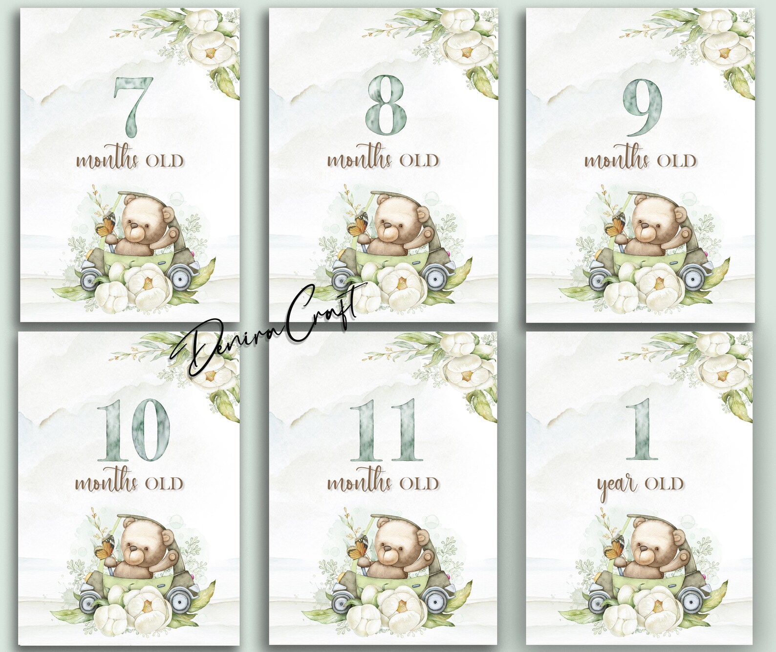 Baby Monthly Milestone Card Printable Baby Month Card - Etsy