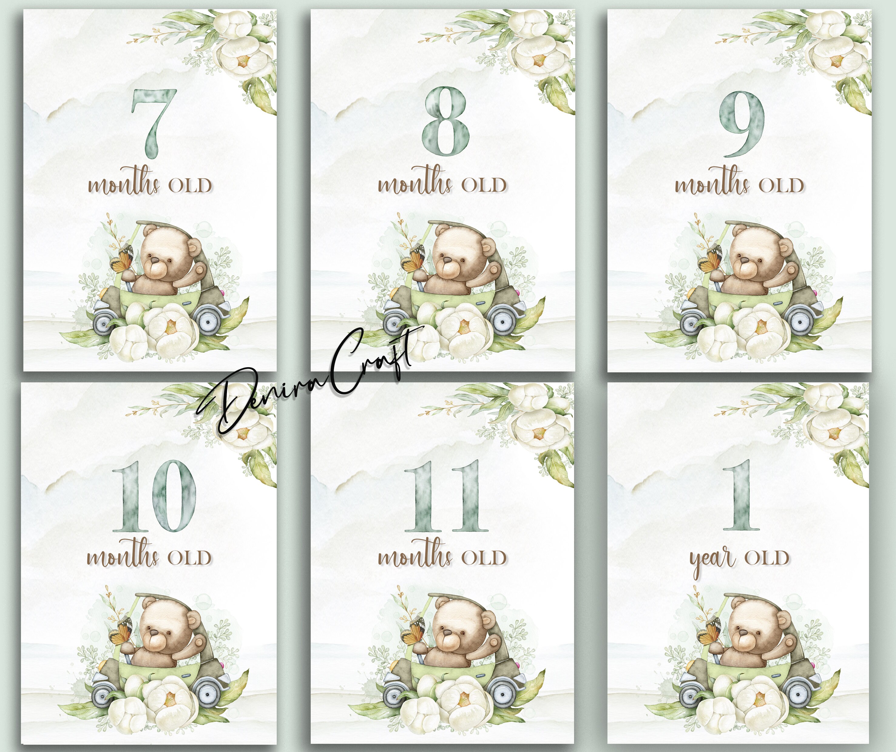 Baby Monthly Milestone Card Printable Baby Month Card - Etsy