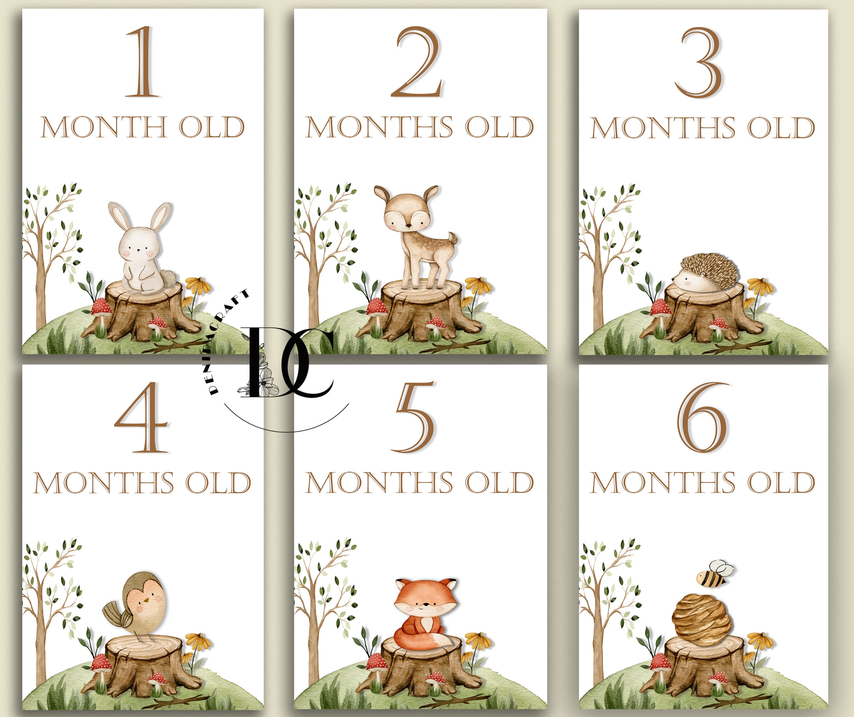 Baby Monthly Milestone Card Printable Baby Month Card - Etsy
