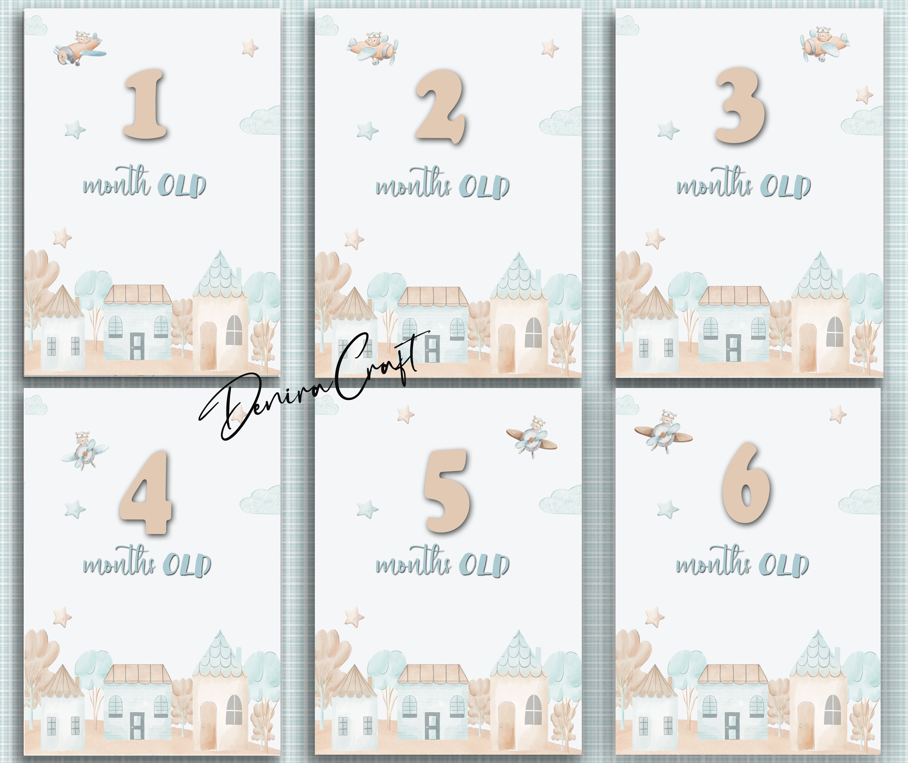 Baby Monthly Milestone Card Printable Baby Month Card - Etsy
