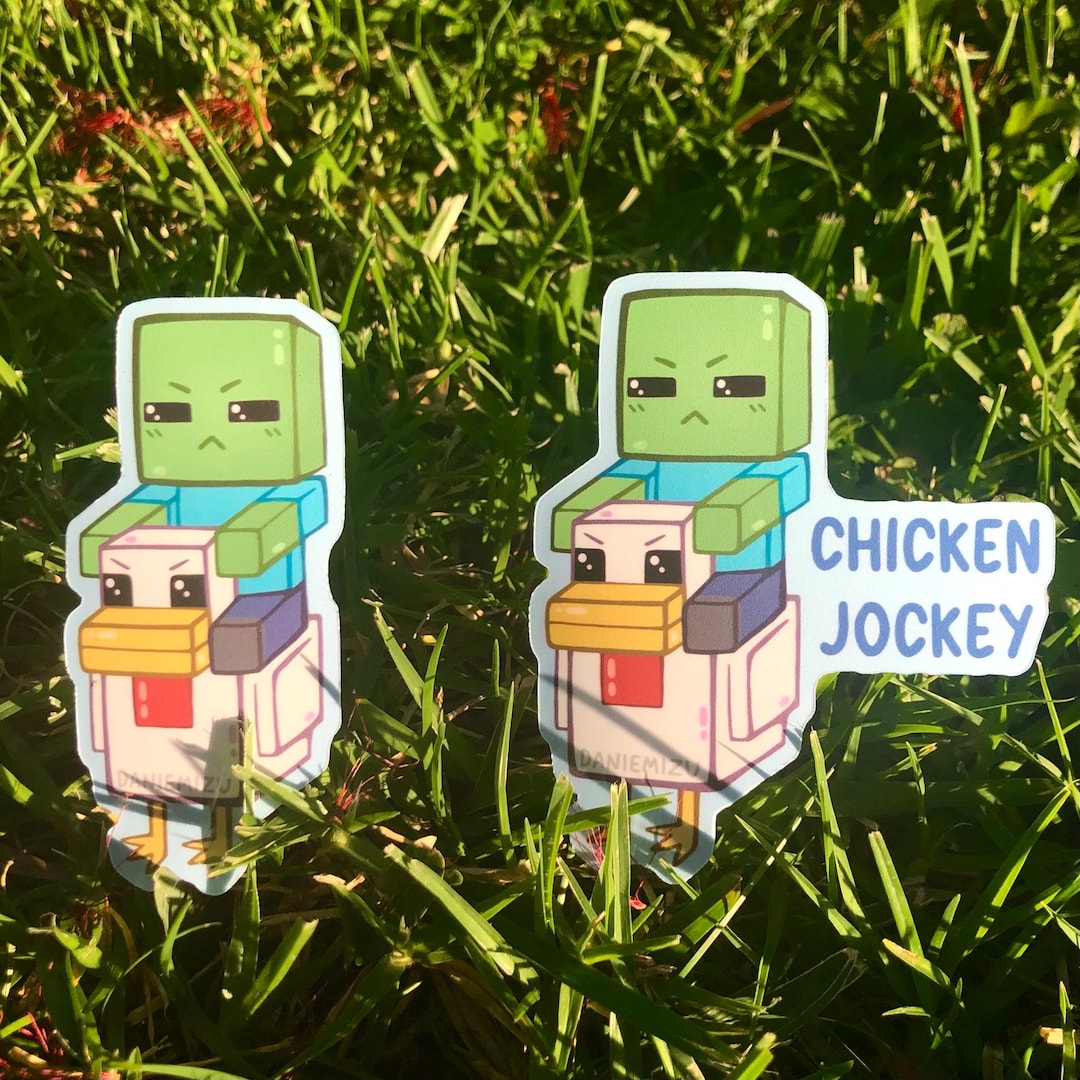 Chicken Jockey Meme Sticker Chicken Jockey Minecraft Movie Zombie ...