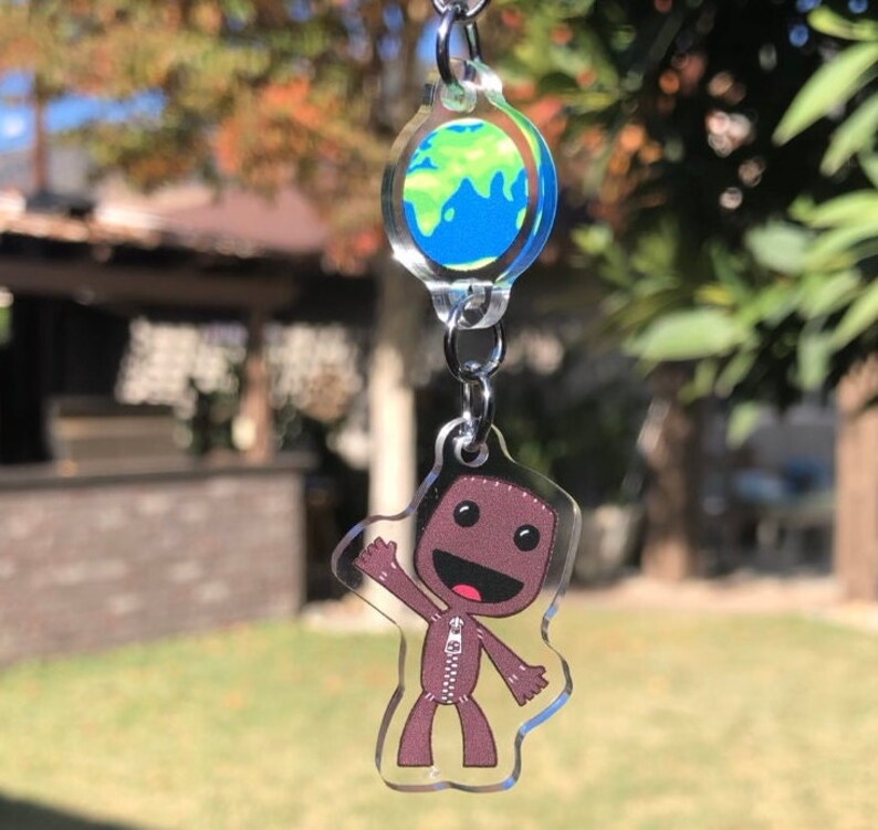 Sackboy Keychain Linking Sackthing Playstation Keychain LBP Cute Retro ...