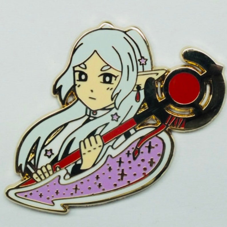 Elf Mage Frieren Beyond Journey's End Hard Enamel Pins Anime Mage Pins ...