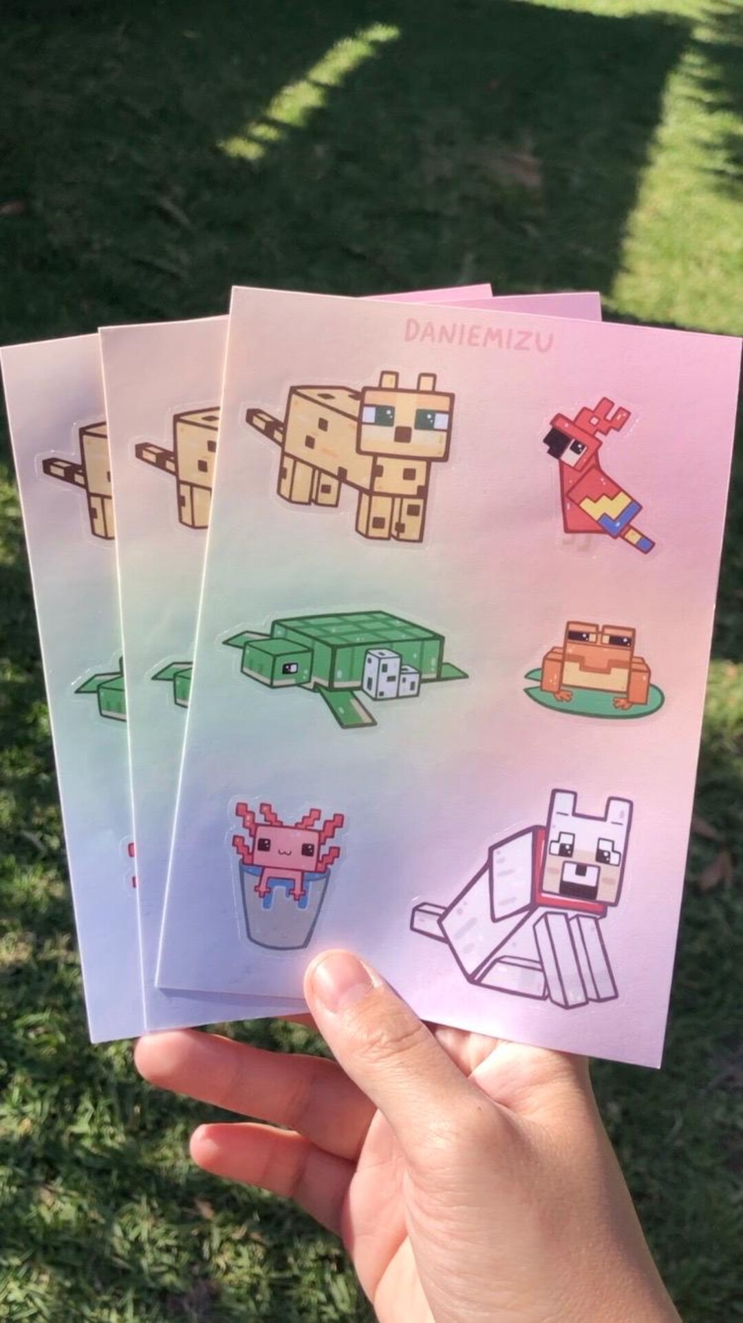 Minecraft Animals Sticker Sheet Frog Minecraft Axolotl Cute Stickers ...