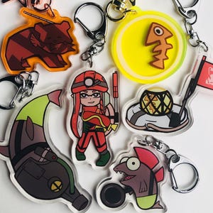 Salmon Run Keychains Grizzco Inkling Keychain Flipper Flopper Salmonid ...