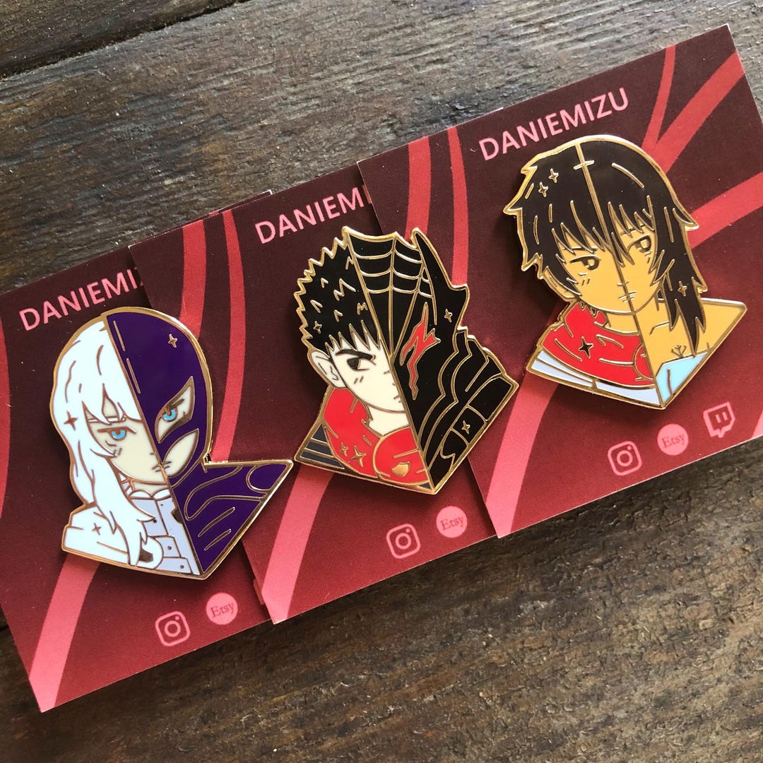 Berserk Inspired Enamel Pins Guts Casca Enamel Pin Griffith Berserk ...