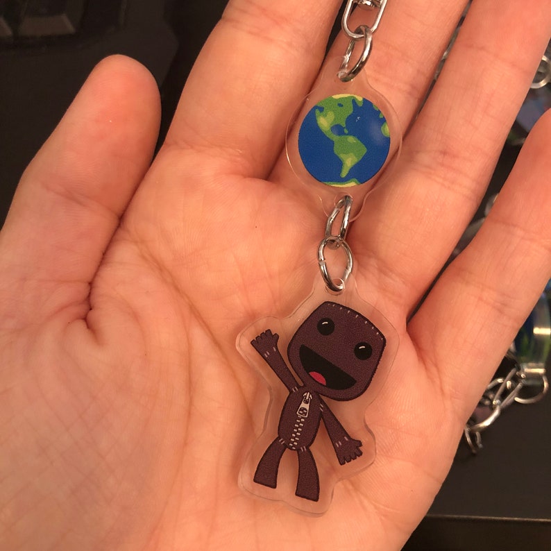 Sackboy Keychain Linking Sackthing Playstation Keychain LBP Cute Retro ...