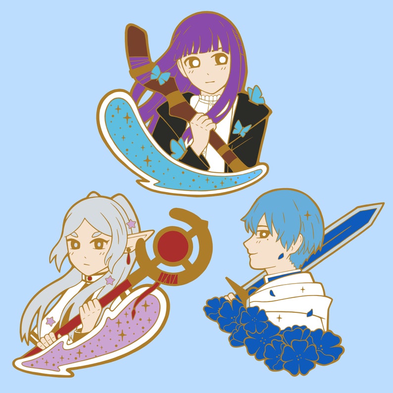 Elf Mage Frieren Beyond Journey's End Hard Enamel Pins Anime Mage Pins ...