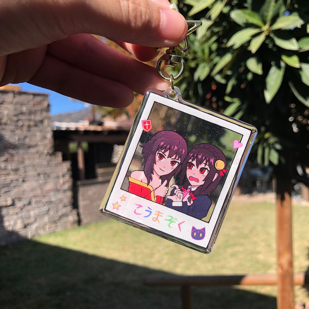 Meguyun Polaroid Keychain Kawaii Anime Decora Glitter Keychain Matching ...