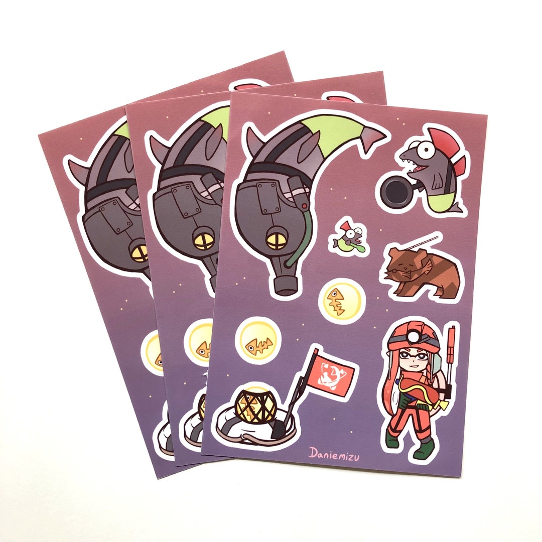 Splatoon 3 Salmon Run Sticker Sheet Flipper Flopper Smallfry Inkling ...