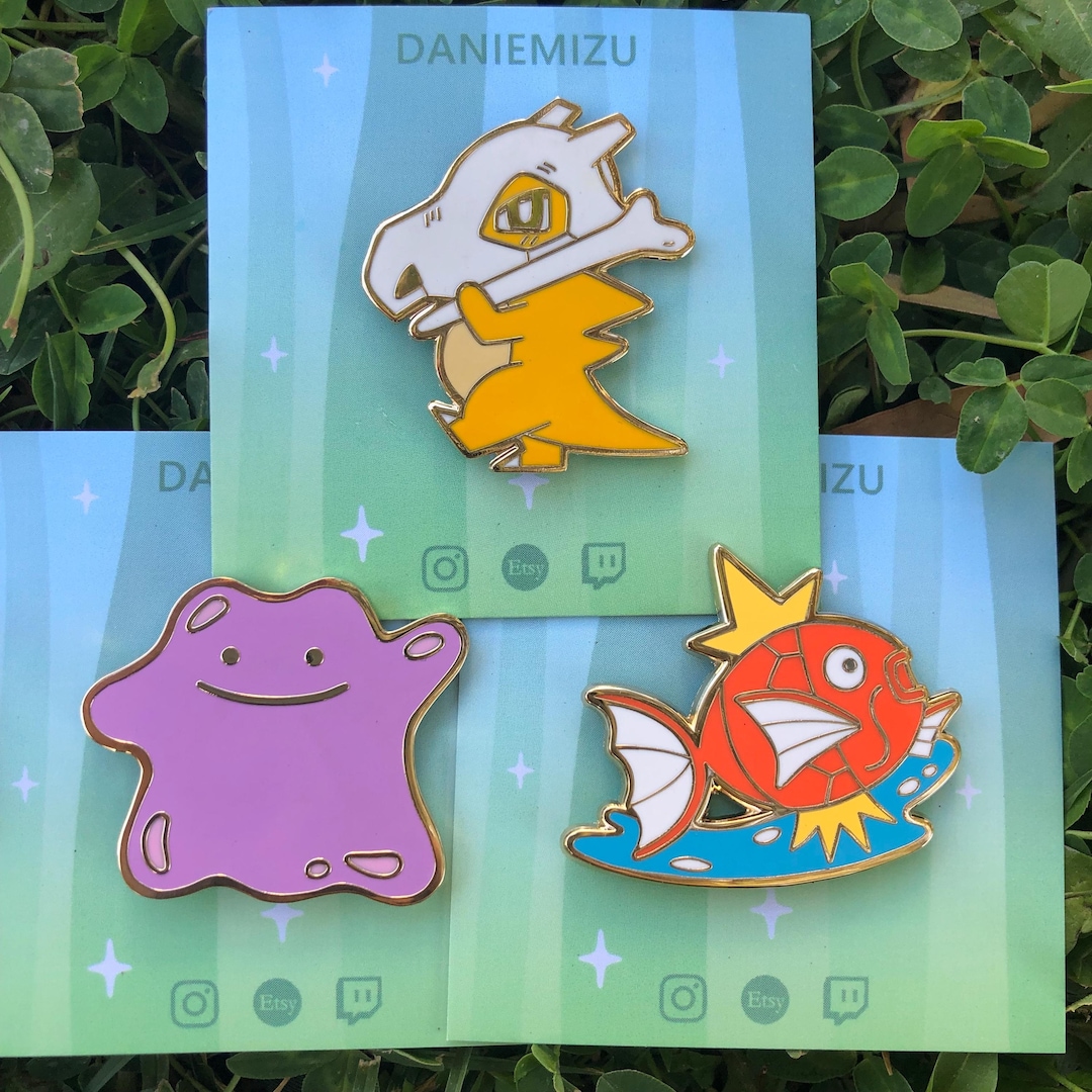 Cute Pokemon Enamel Pins Video Game Kawaii Cubone Pokemon Kawaii Ditto ...