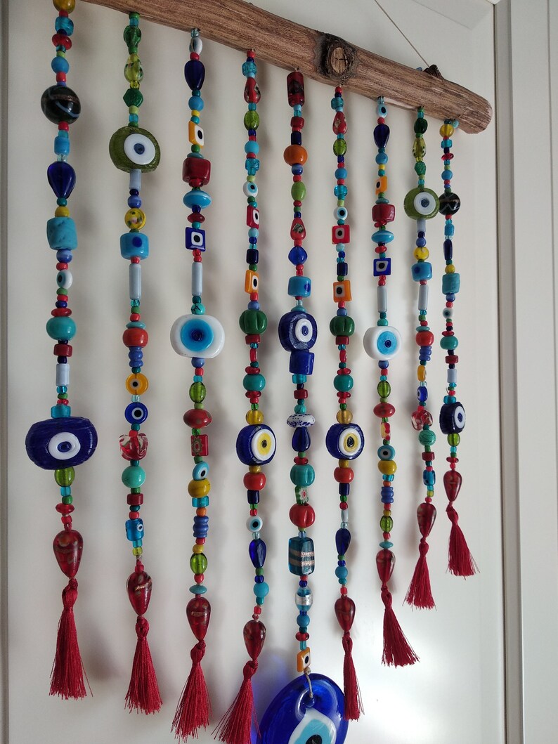 Handcrafted Turkish Evil Eye Bead Wall Hanging for Protection & Good ...