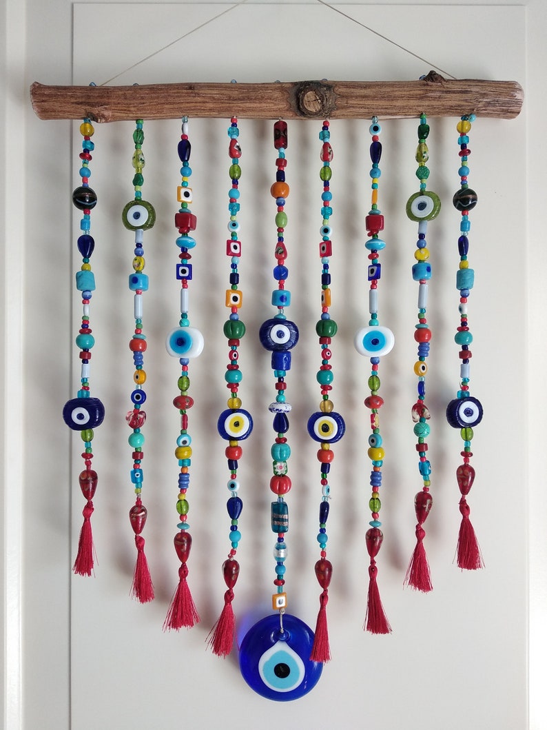 Handcrafted Turkish Evil Eye Bead Wall Hanging for Protection & Good ...