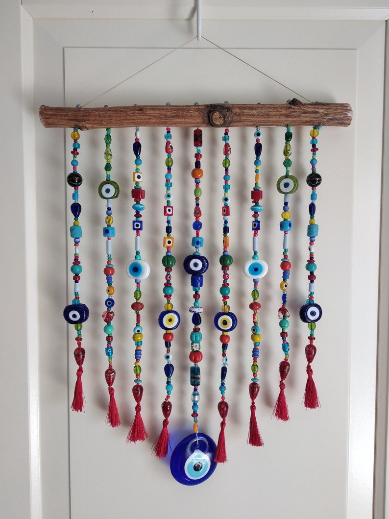 Handcrafted Turkish Evil Eye Bead Wall Hanging for Protection & Good ...