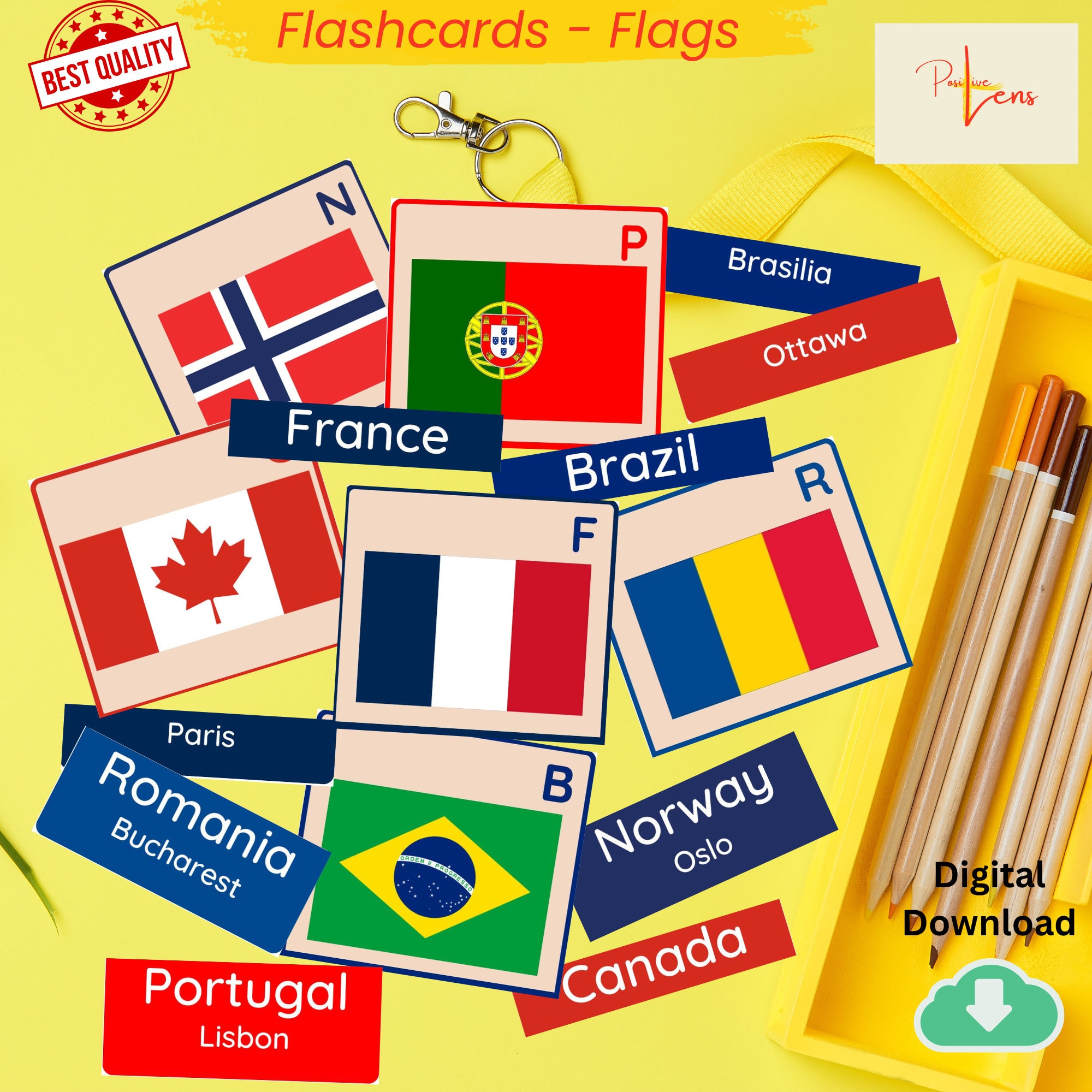 20 Alphabet Country Flags Flashcards Set Montessori - Etsy