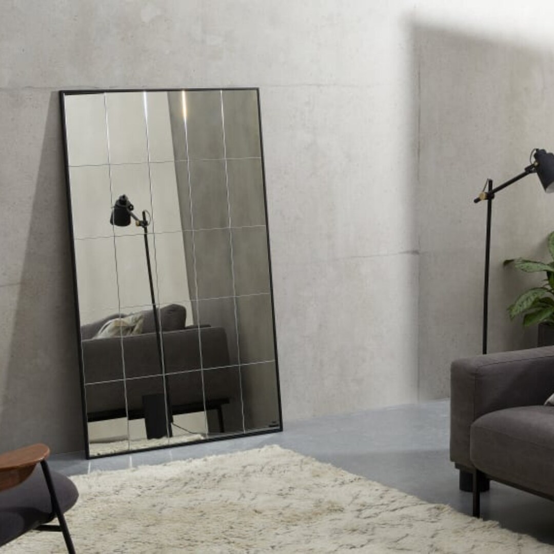 Floor Full Length Mirror With Black Frame Aesthetic Lines - Etsy