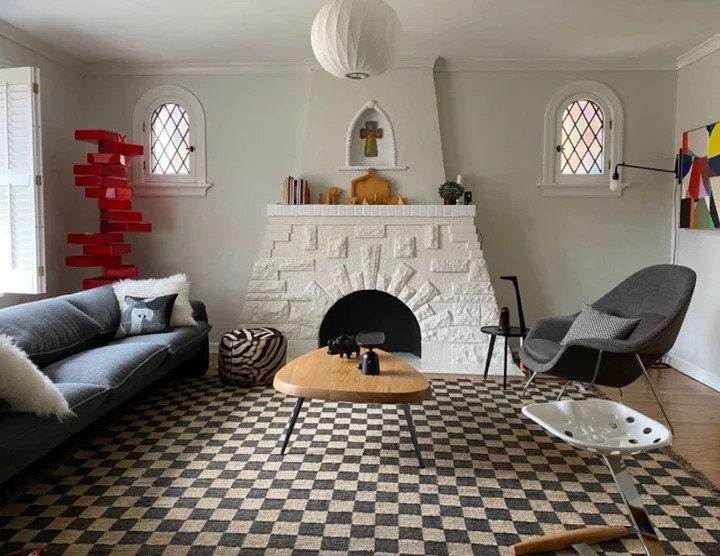 Handmade Checker Rug Jute Kilim Checkerboard Rug Home Decor - Etsy