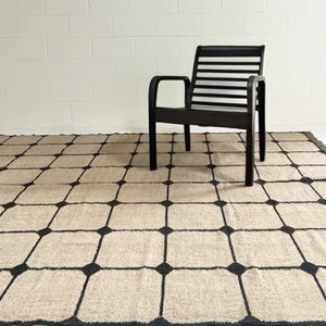 Handmade Checkered Jute Kilim Area Rug - Home Decor Christmas Gift ...