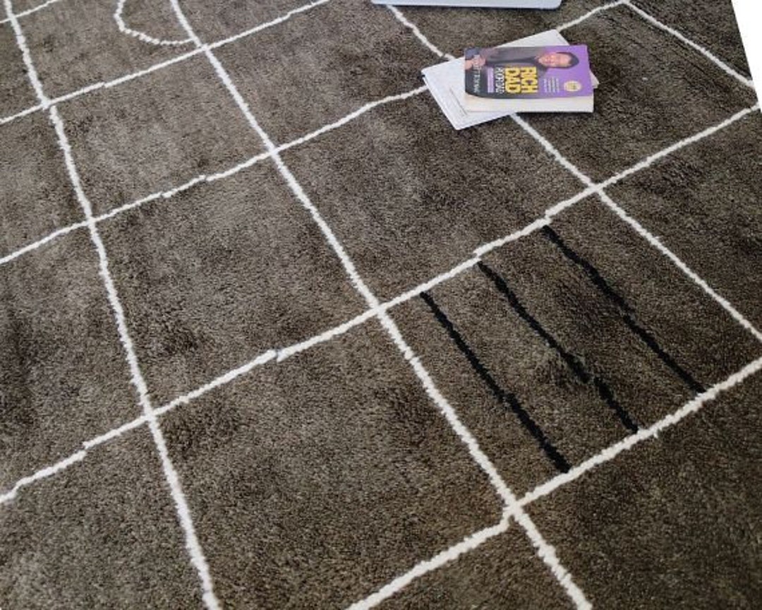 Green Grid Checkered Rug Handmade Home Decor Area Runner - Etsy