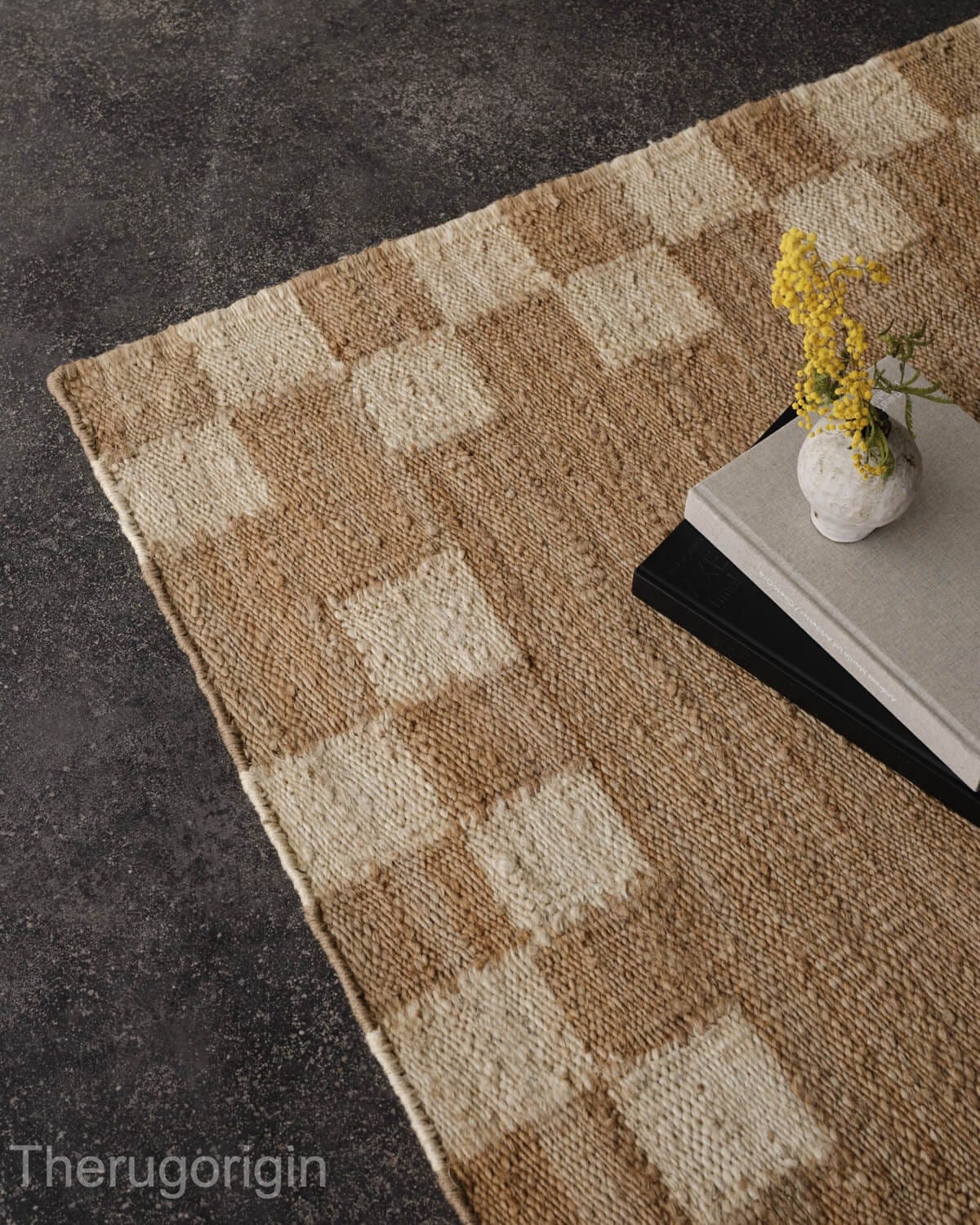 Jute Checkerboard Rug, Handmade Checkered Rug, Jute Runner Rug, Home ...